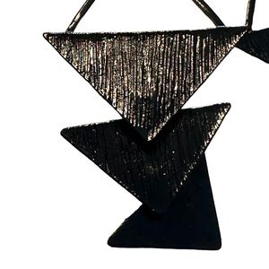 Jewelry | Modern Chic Geometric Black Metal Drop Earrings | Poshmark